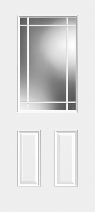 Trimlite Builders Series CG29 2-Panel Steel Exterior Door with 9-Lite ...