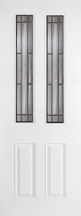 SFADE24080 2-Panel 8/0 Smooth Fiberglass Exterior Door With Adelaide ...