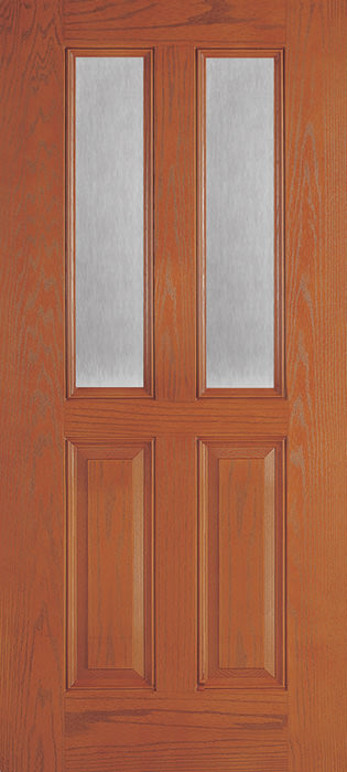 TFCHO230 2-Panel Oak Grain Textured Fiberglass Exterior Door With Chord ...