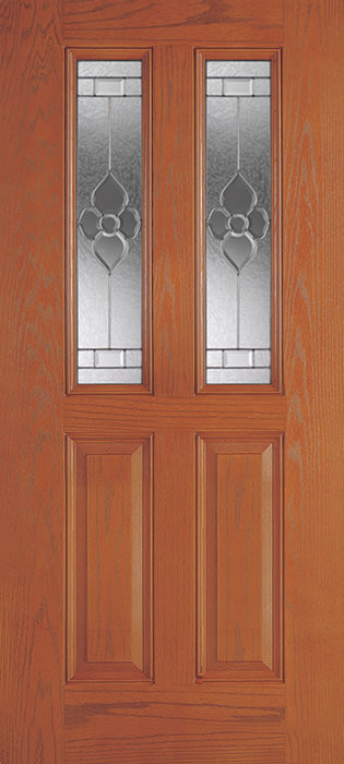 TFFLO230 2-Panel Oak Grain Textured Fiberglass Exterior Door With ...