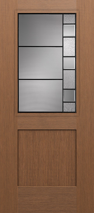 FG2PSHKMOD Fir Grain Textured Fiberglass Exterior Door with Modena 1/2 ...