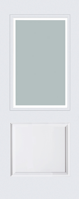 SFPER4301P 1-Panel Smooth Fiberglass Exterior Door With Perimeter Half-Lite Door Lite - CODEL Doors