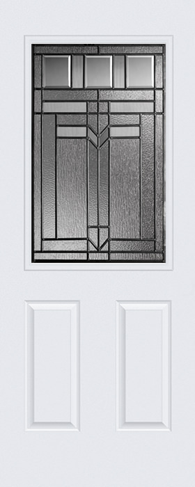 SFROY430 2-Panel Smooth Fiberglass Exterior Door With Royston Half-Lite ...