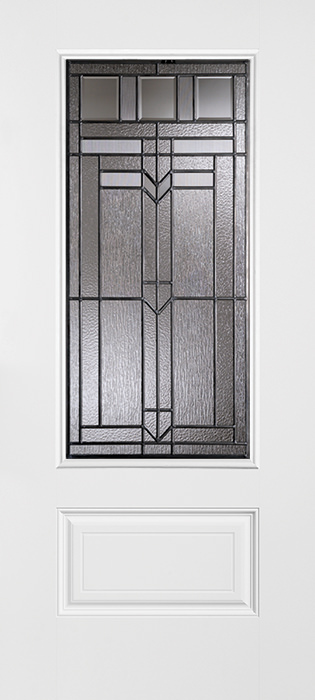 SFROY4401P 1-Panel Smooth Fiberglass Exterior Door With Royston 3/4 ...