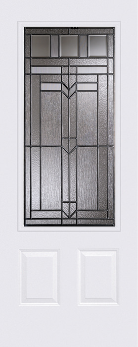 SFROY440 2-Panel Smooth Fiberglass Exterior Door With Royston 3/4-Lite ...