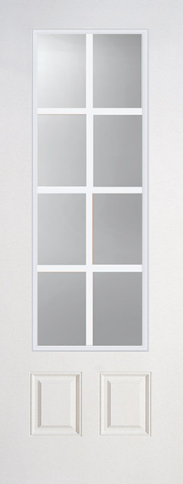 SF8SDL2P 8/0 2-Panel Smooth Fiberglass Exterior Door with 8-Lite Door ...