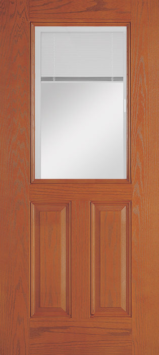 TF61FMB 2-Panel Flush-Glazed Oak Grain Textured Fiberglass Exterior ...